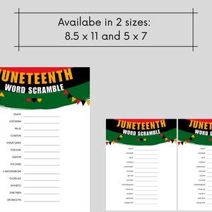Juneteenth Word Scramble: Black History Activity (PDF) - Etsy
