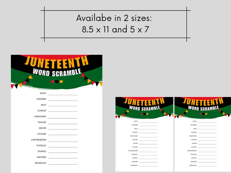 Juneteenth Word Scramble: Black History Activity (PDF) - Etsy