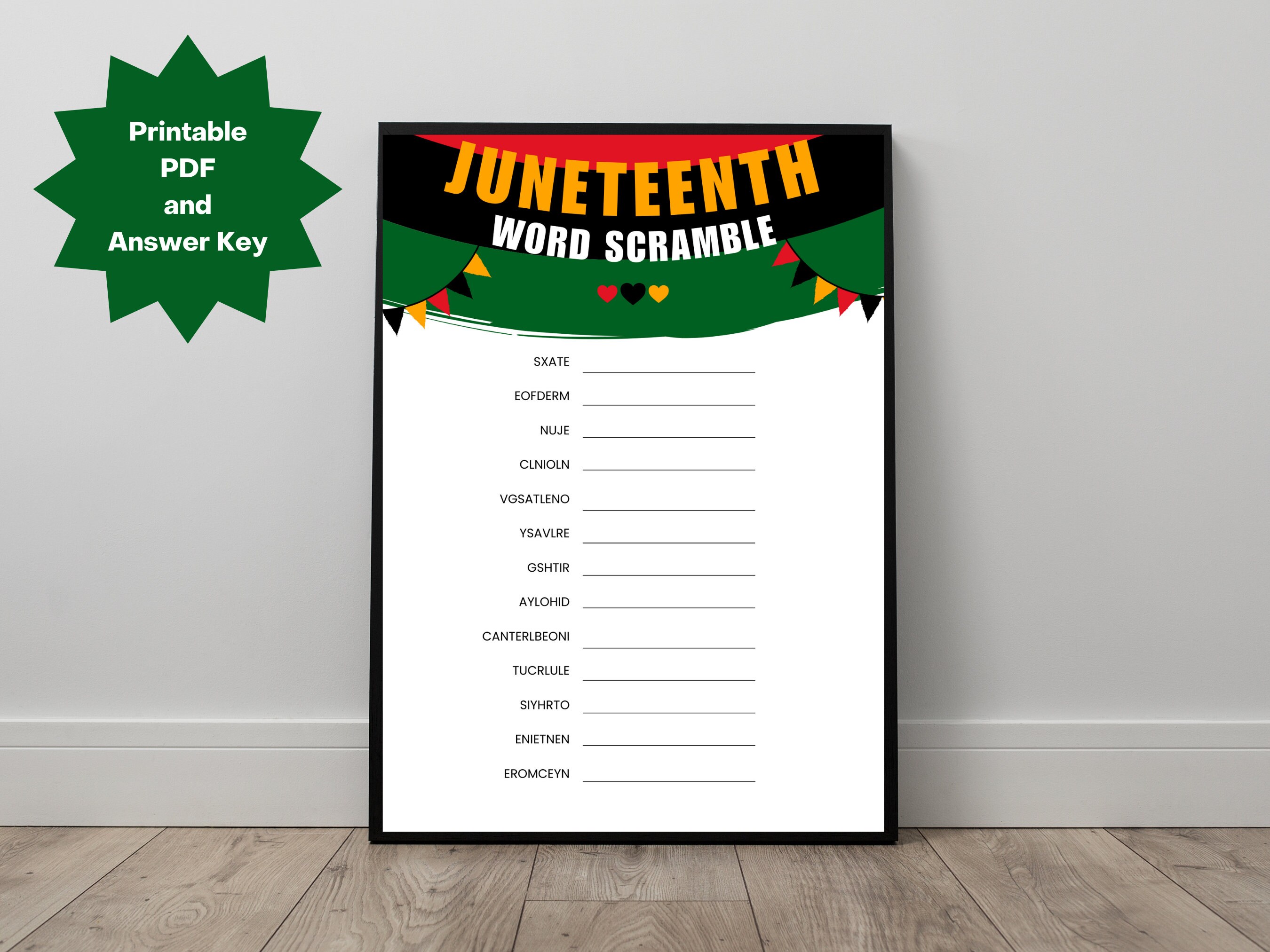 Juneteenth Word Scramble Black History Printable Activity Black History ...