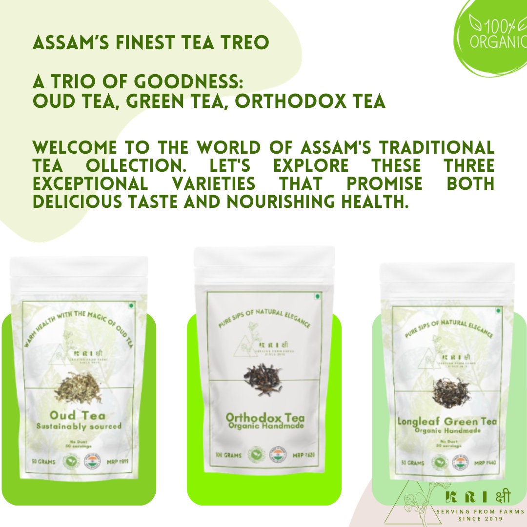 Tea Trio: A Flavorful Gift for Tea Lovers Green Tea 100 Grams Orthodox ...