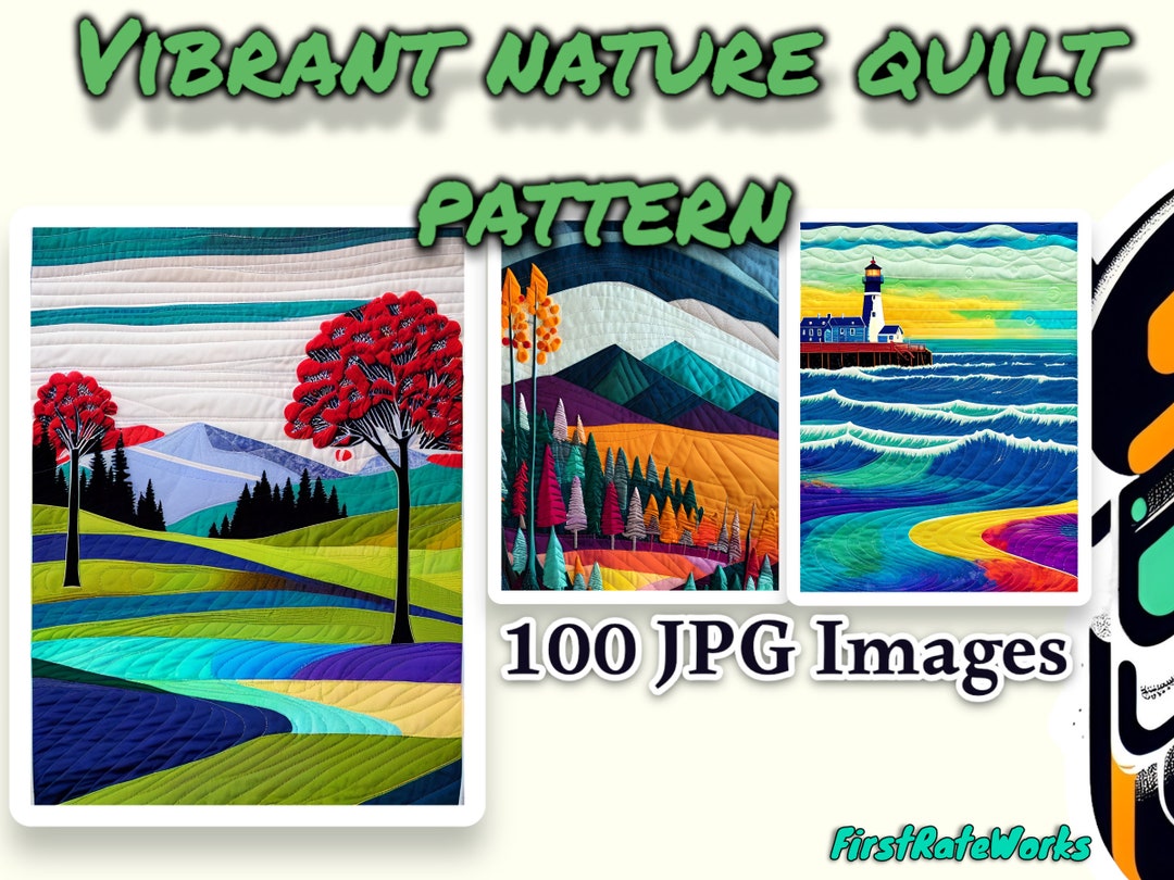 Vibrant Nature Theme Quilt Patterns - Colorful Patchwork Blanket ...