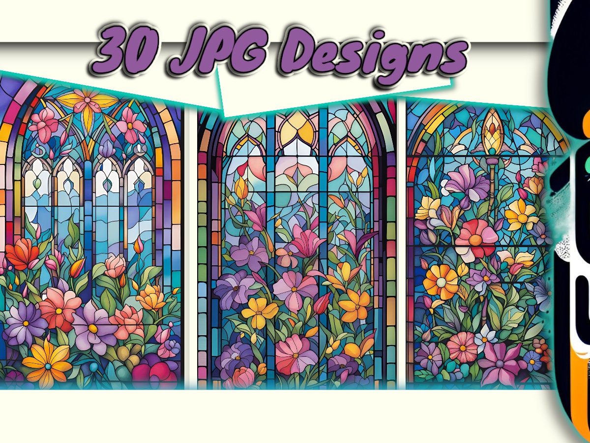 Watercolor Stained Glass Window Pattern | Cathedral Watercolor Art ...