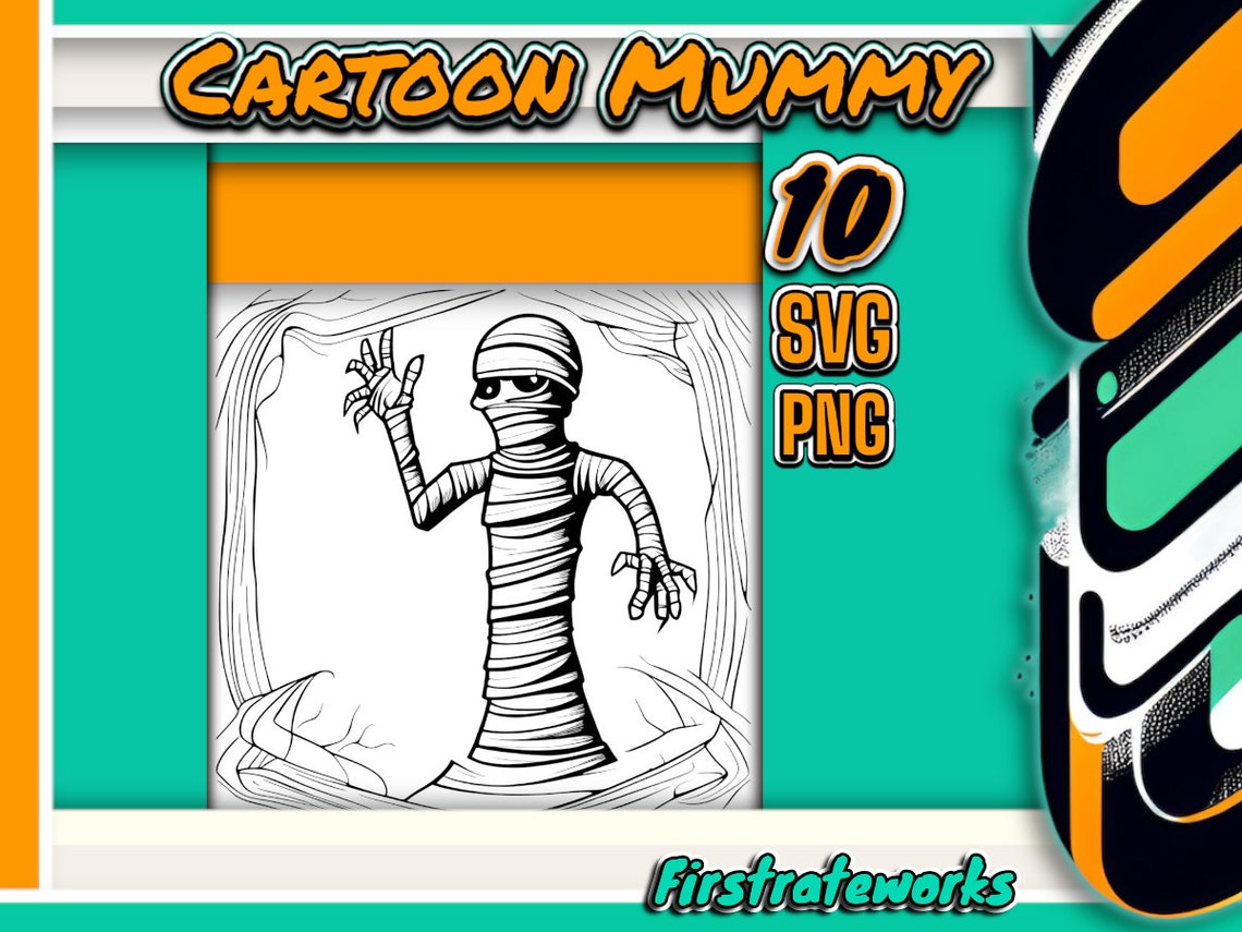 Mummy Clipart Halloween SVG Halloween Monster Cute PNG Set of 10 ...