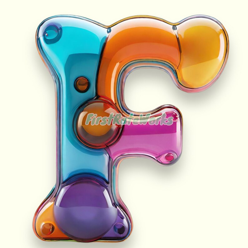 Colorful Glass Bubble Lettering - Complete Alphabet Set | Glass Bubble ...