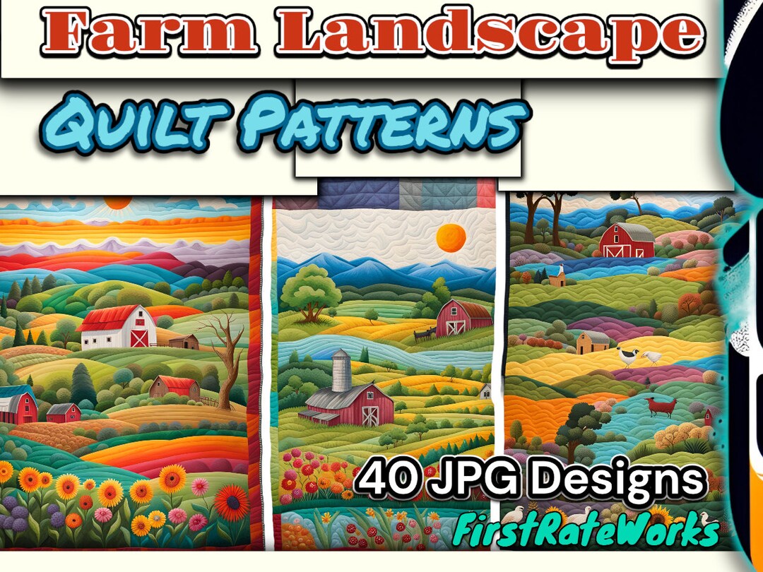 Rustic Farm Quilt Patterns | Patchwork Agriculture Landscape | Barnyard ...