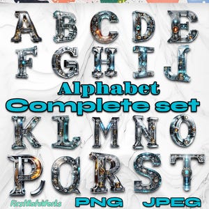 Robot Mechanism Font Lettering Complete Alphabet Set Robot Gears Future ...