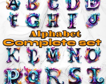 Stained Glass Font Lettering - Complete Alphabet Set | 24k Gold Accents ...