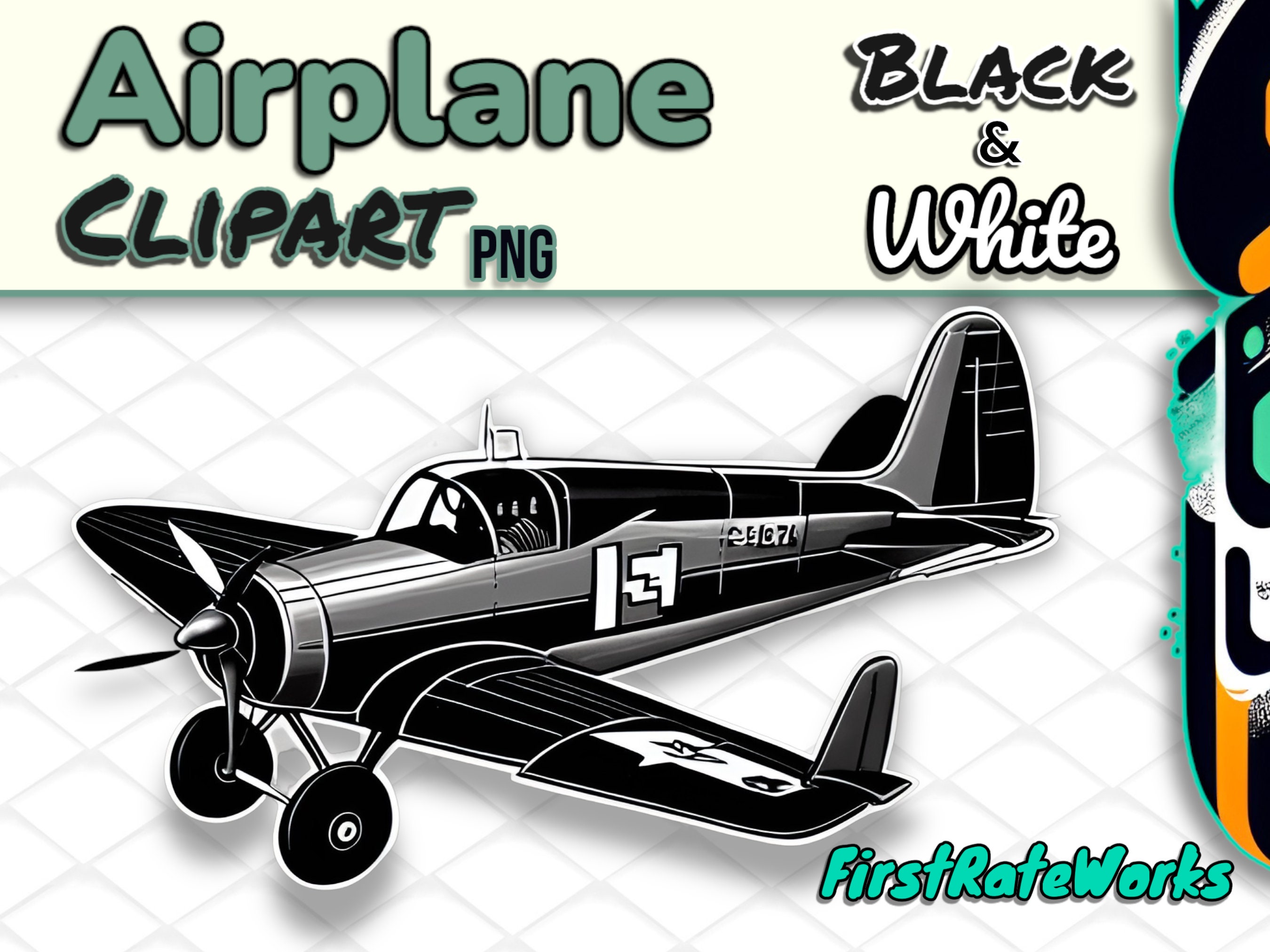 Vintage Airplane Clip Art Digital Download Flying Plane Air Plane Art ...