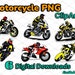 Motorcycle Racing Clipart Bundle 6 High-speed PNG Digital Download ...