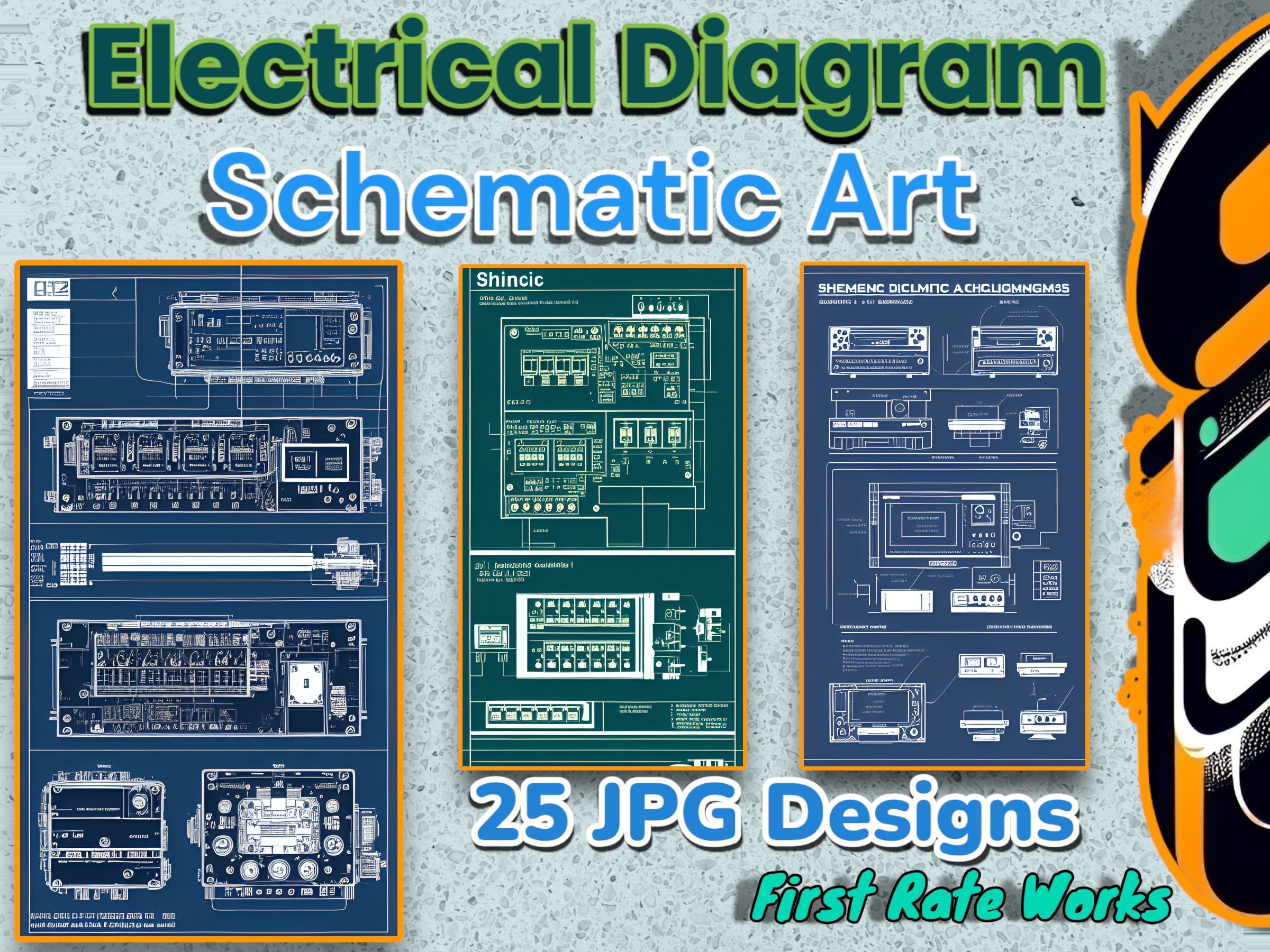 Vintage Electronics Blueprint Art Designs | Electronic Motherboard ...