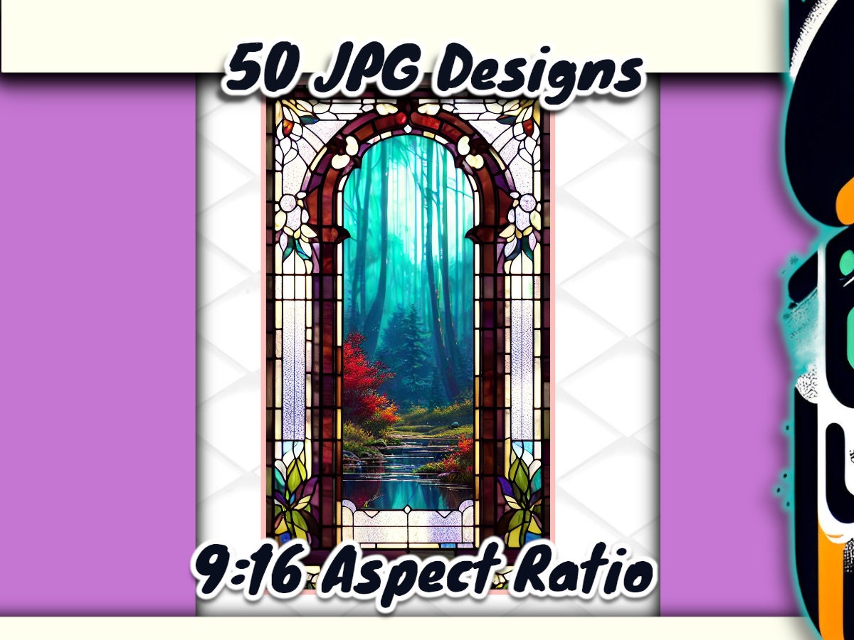 Nature Landscape Stained Glass Window Patterns | Cathedral Glass Art ...