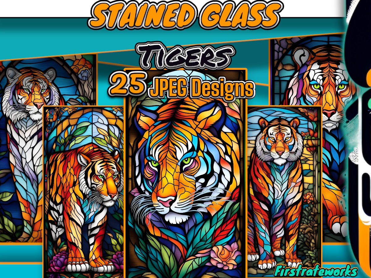 Stained Glass Window Tiger - Big Cats Animal Patterns | African ...