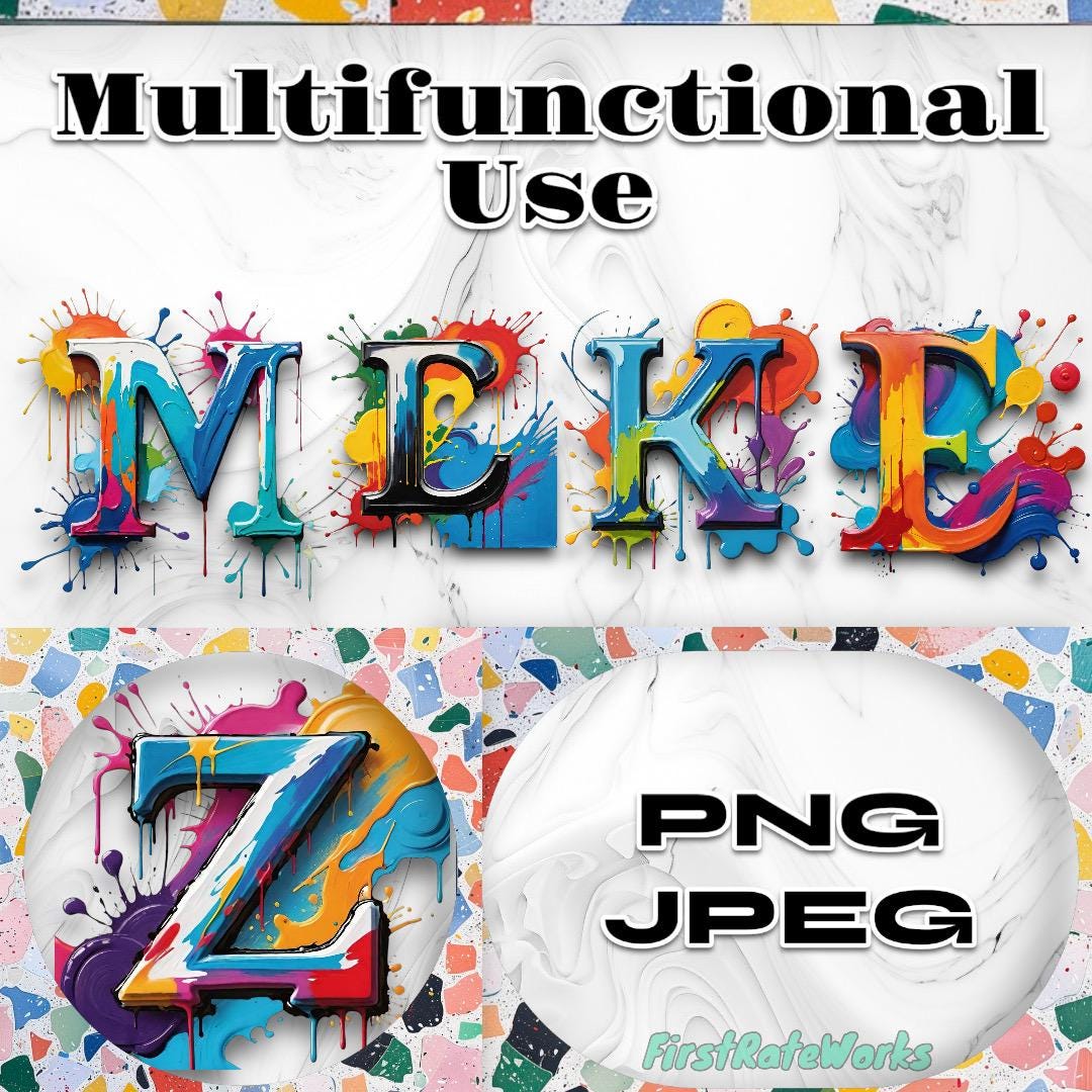 Graffiti Paint Font Lettering - Complete Alphabet Set | Paint Splash ...