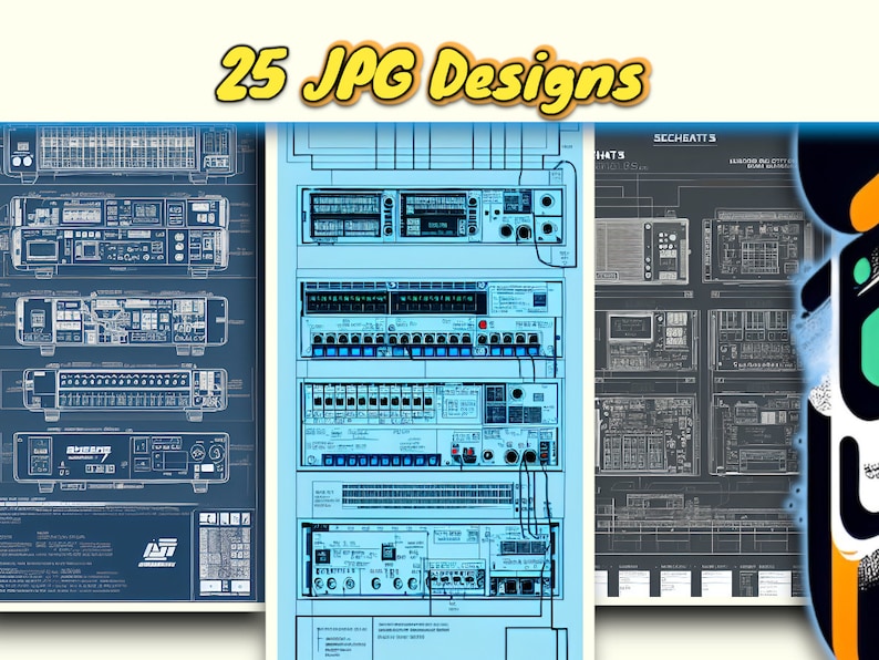 Vintage Electronics Blueprint Art Designs | Electronic Motherboard ...