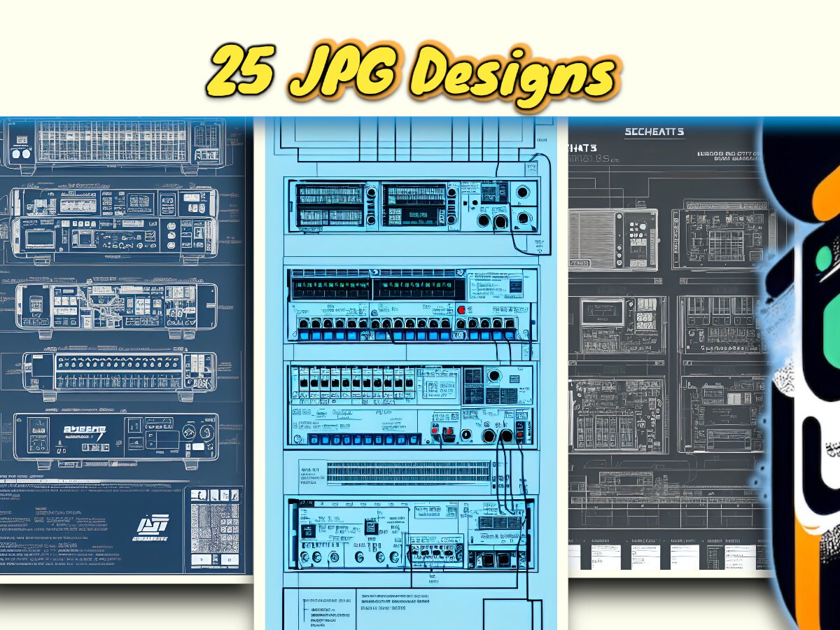 Vintage Electronics Blueprint Art Designs | Electronic Motherboard ...