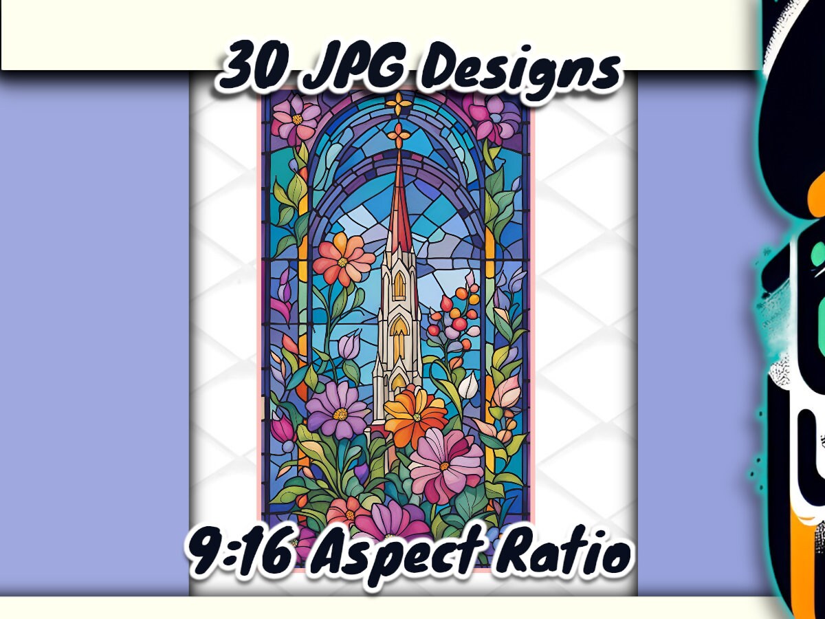 Watercolor Stained Glass Window Pattern | Cathedral Watercolor Art ...