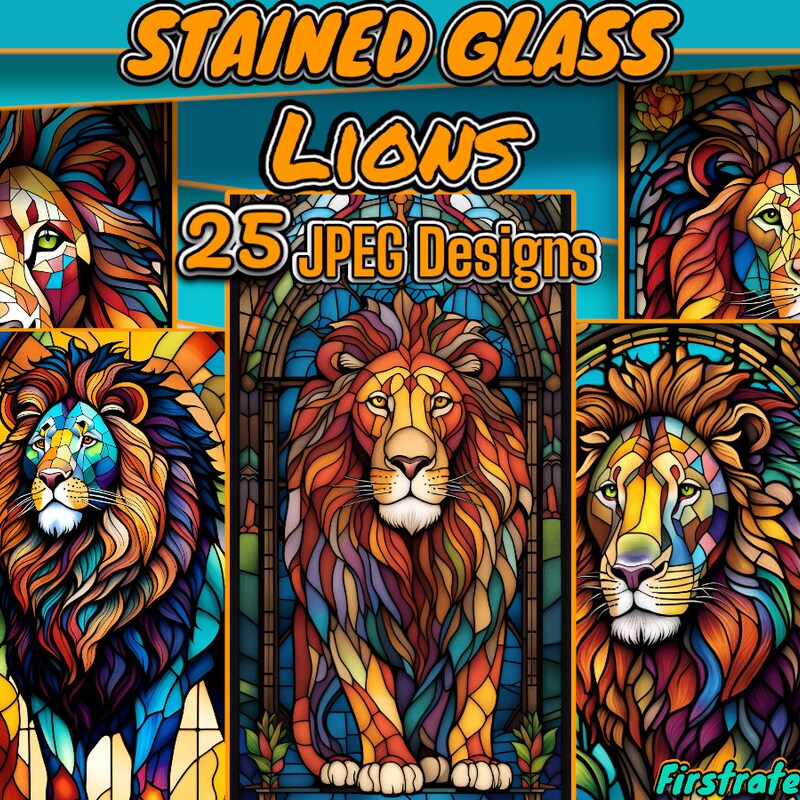Stained Glass Lion - Etsy