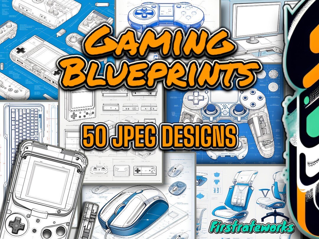 Vintage Video Game Patterns | Electronics Art | Blueprints | Console ...