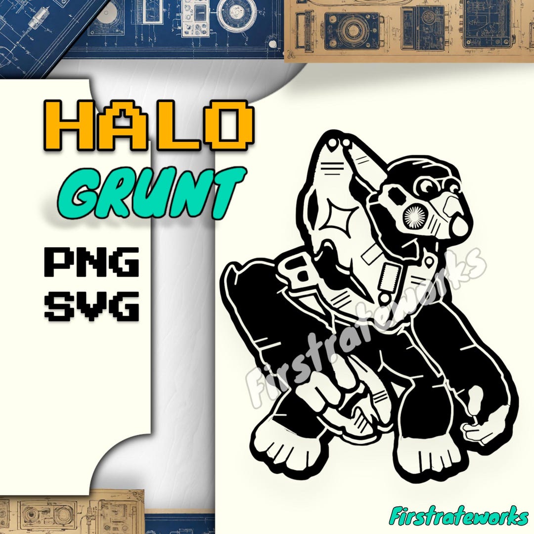 Halo GRUNT Silhouette of SVG and PNG Files - Gaming Inspired Art ...