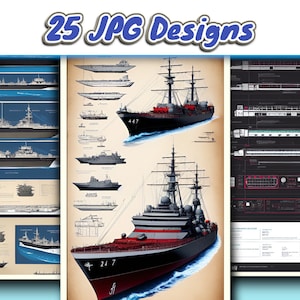 Battleship Blueprint Art - Navy Ship Schematic Map | Printable Wall Art ...