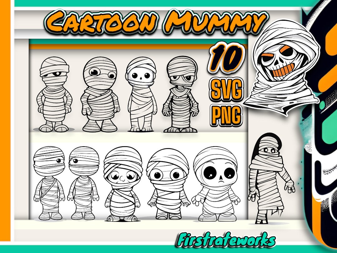 Mummy Clipart | Halloween SVG | Halloween Monster | Cute PNG Set of 10 ...