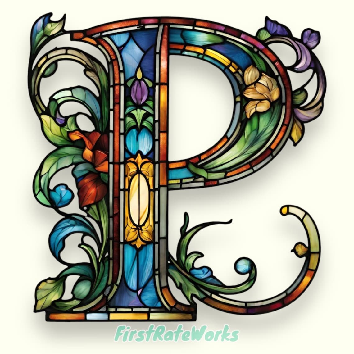 Stained Glass Font Lettering - Complete Alphabet Set | Decorative ...