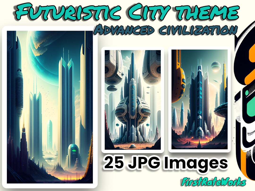 Advanced Civilization Graphic Art | Futuristic City Architecture ...