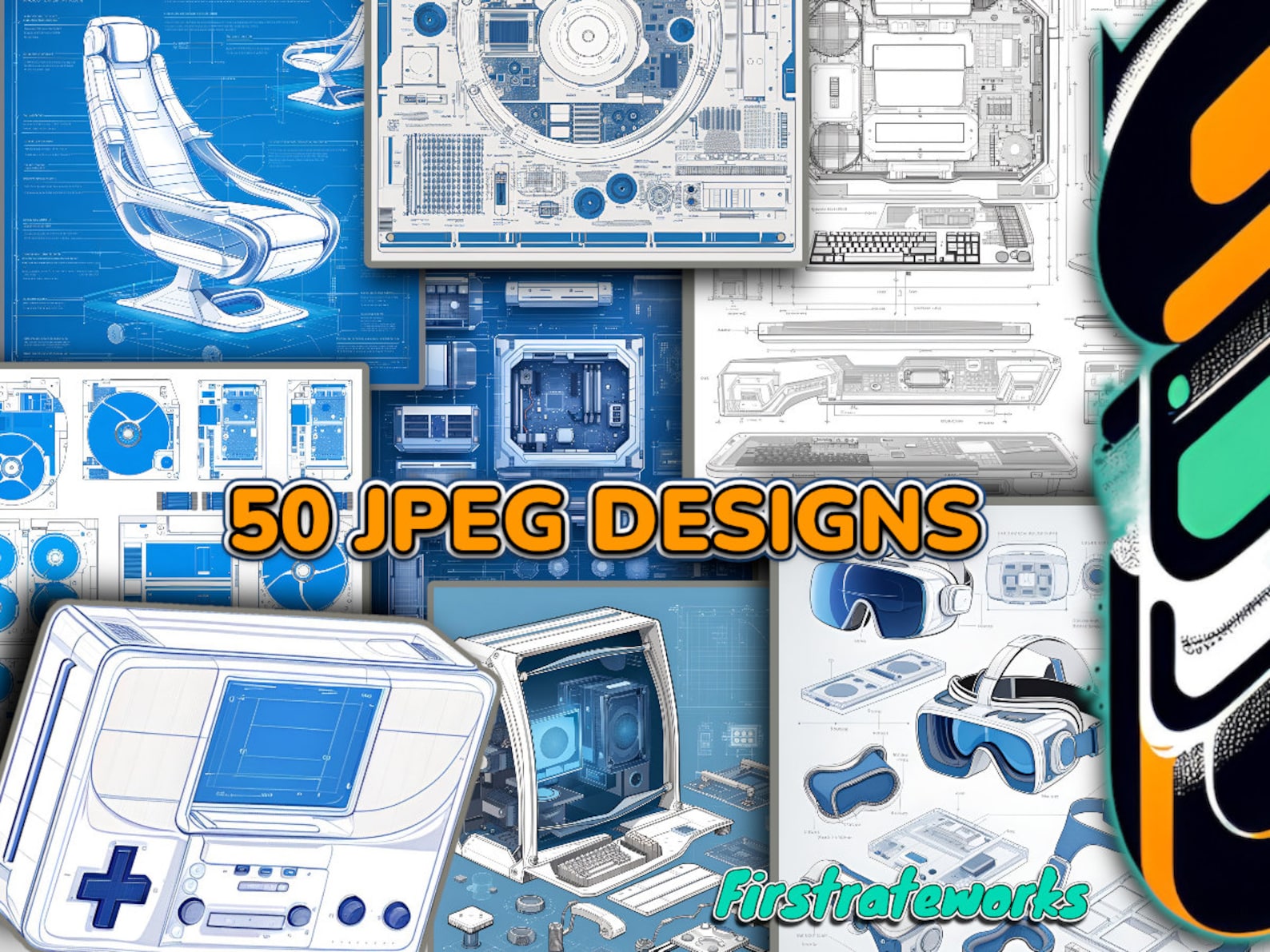 Vintage Video Game Patterns | Electronics Art | Blueprints | Console ...