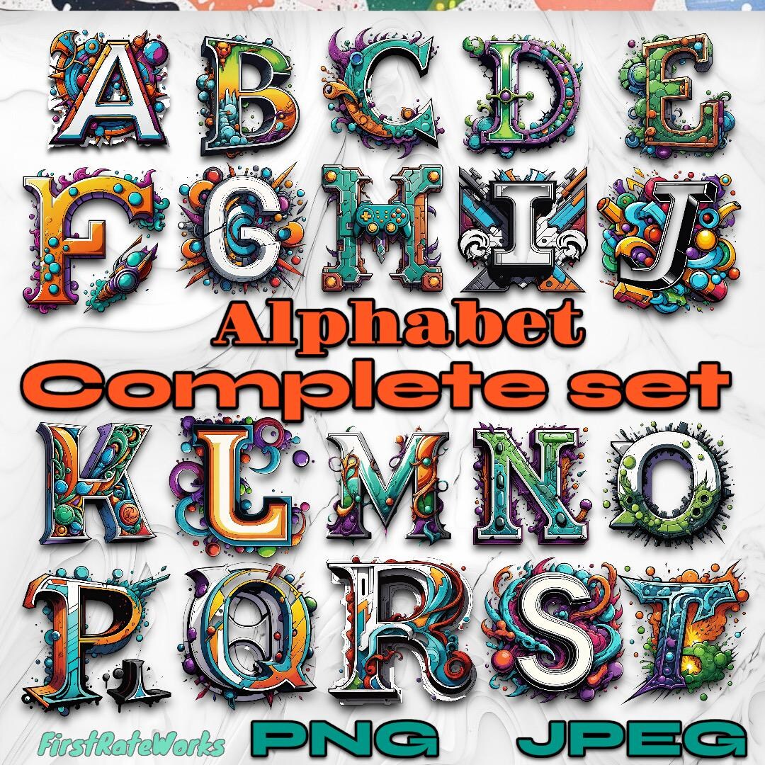 Comics Font Style Lettering - Complete Alphabet Set | Graffiti Letters ...