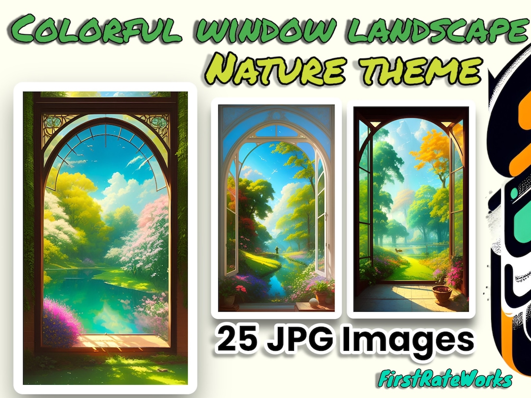 Vibrant Nature Landscape - Open Window Painting - Colorful Scenery ...