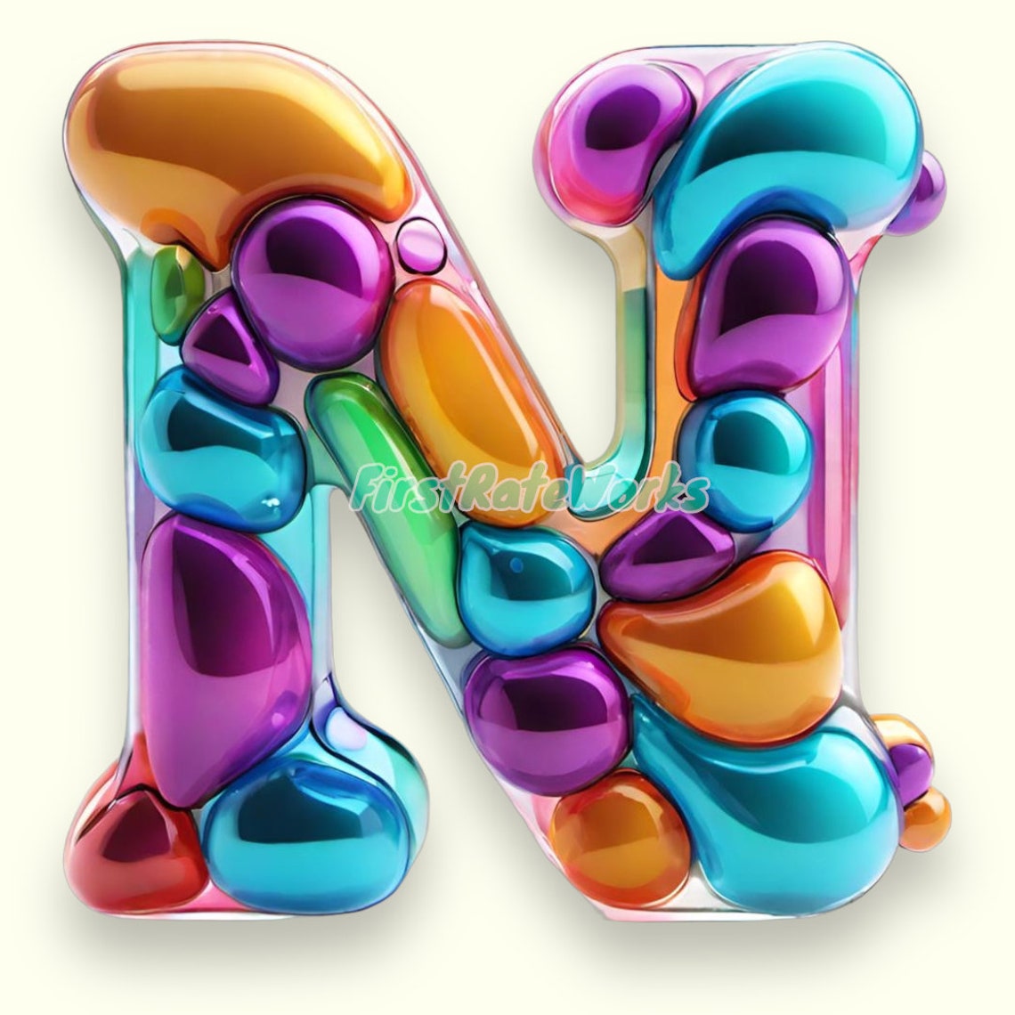 Colorful Glass Bubble Lettering - Complete Alphabet Set | Glass Bubble ...