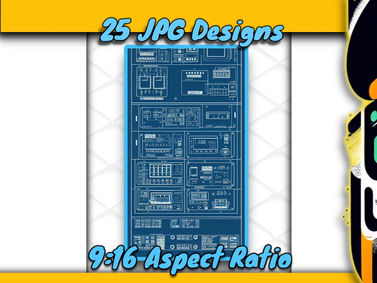 Vintage Electronics Blueprint Art Designs | Electronic Motherboard ...