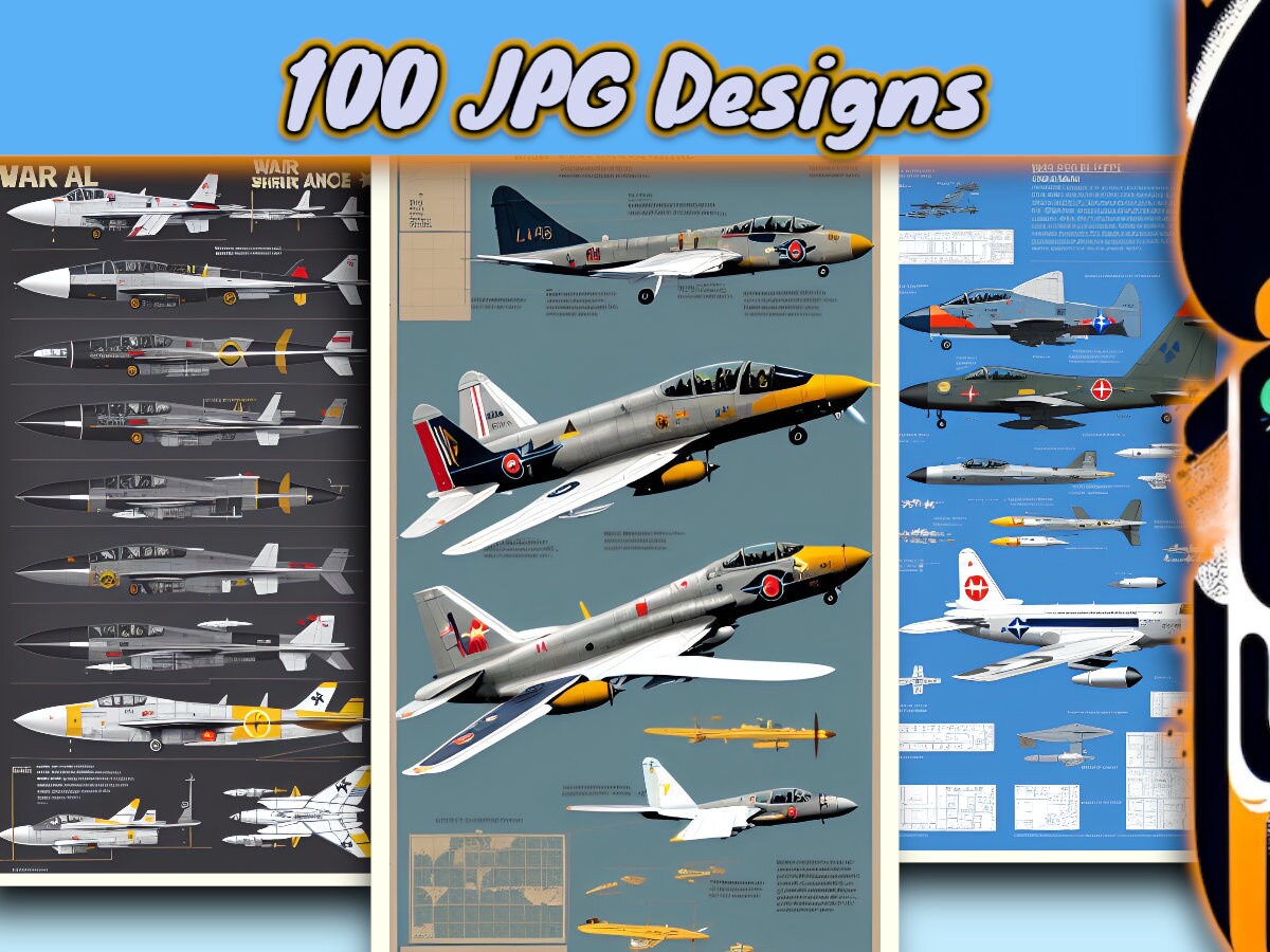 Jet Blueprint Pattern Airplane Map Schematic Aviation Art Diagram ...