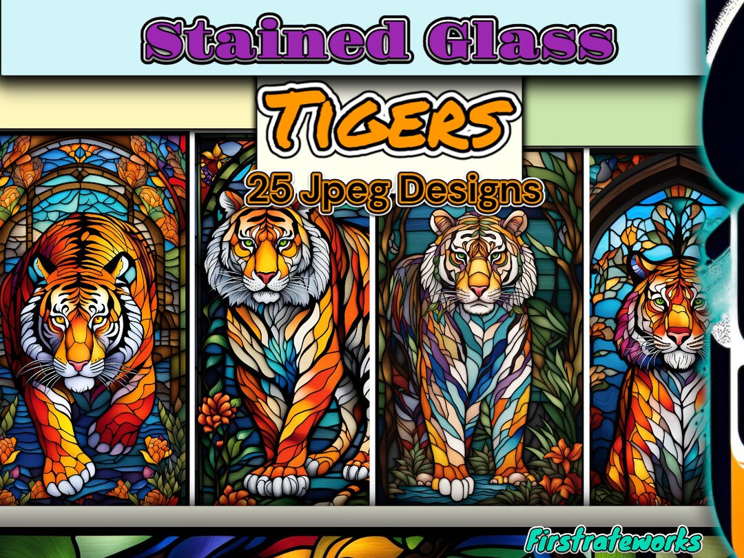 Stained Glass Window Tiger - Big Cats Animal Patterns | African ...