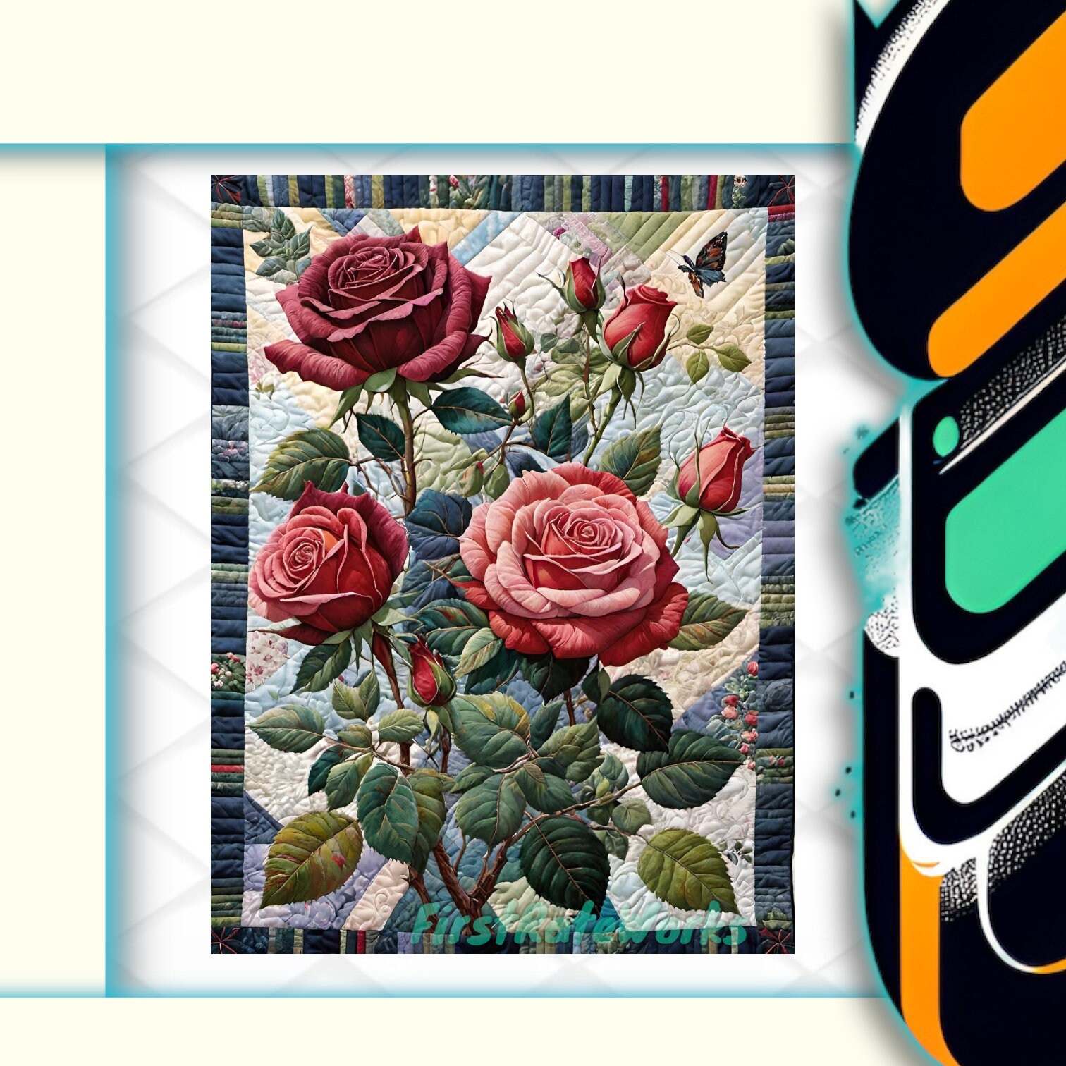 Rose Floral Quilt Patterns - Patchwork Nature Scenery - Pink Rose ...