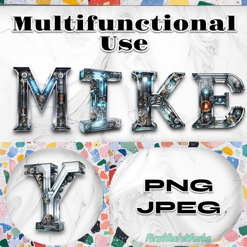 Robot Mechanism Font Lettering - Complete Alphabet Set | Robot Gears ...