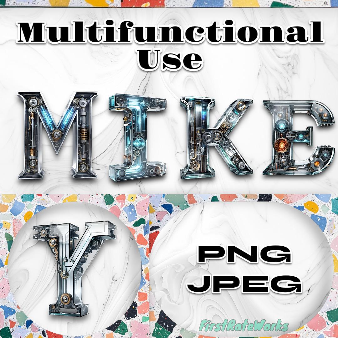 Robot Mechanism Font Lettering - Complete Alphabet Set | Robot Gears ...