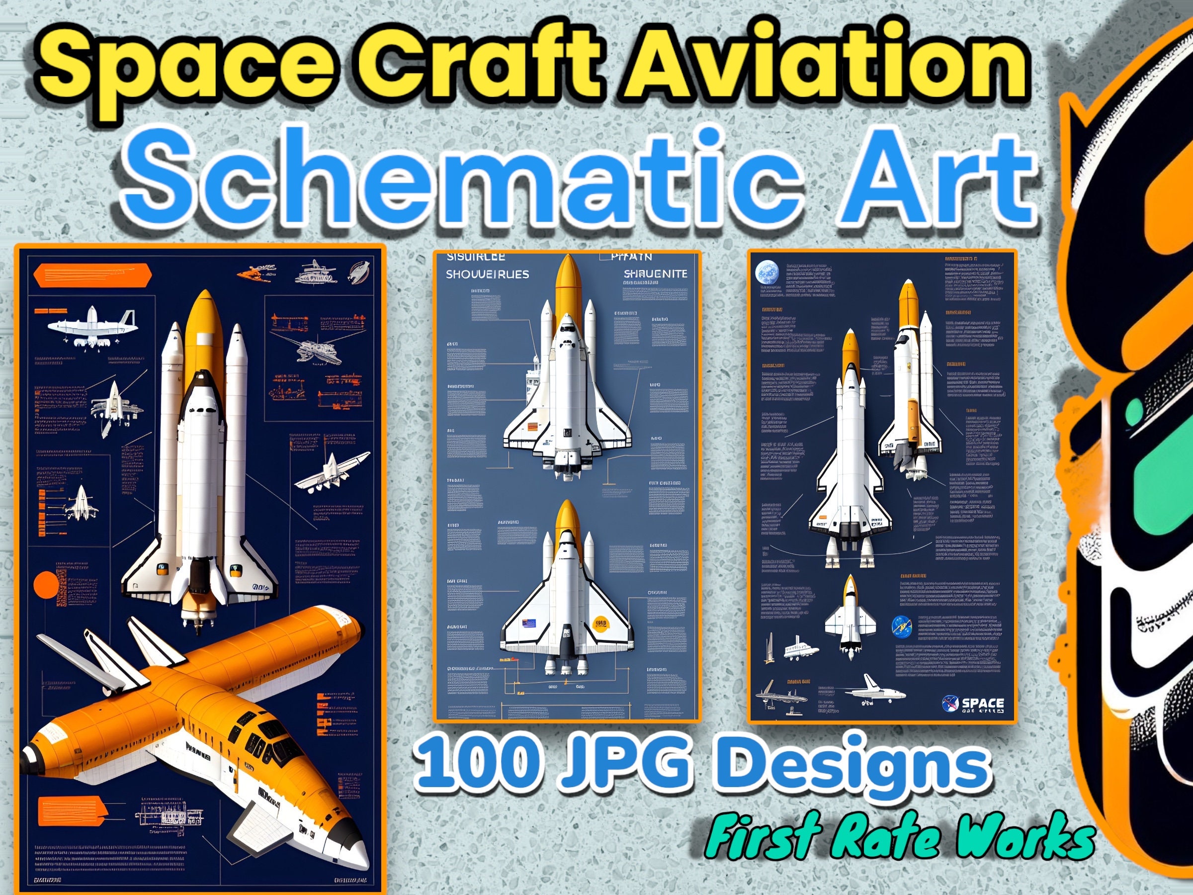 Space Art - Rocket Blueprint | Aircraft Design | Space Shuttle ...