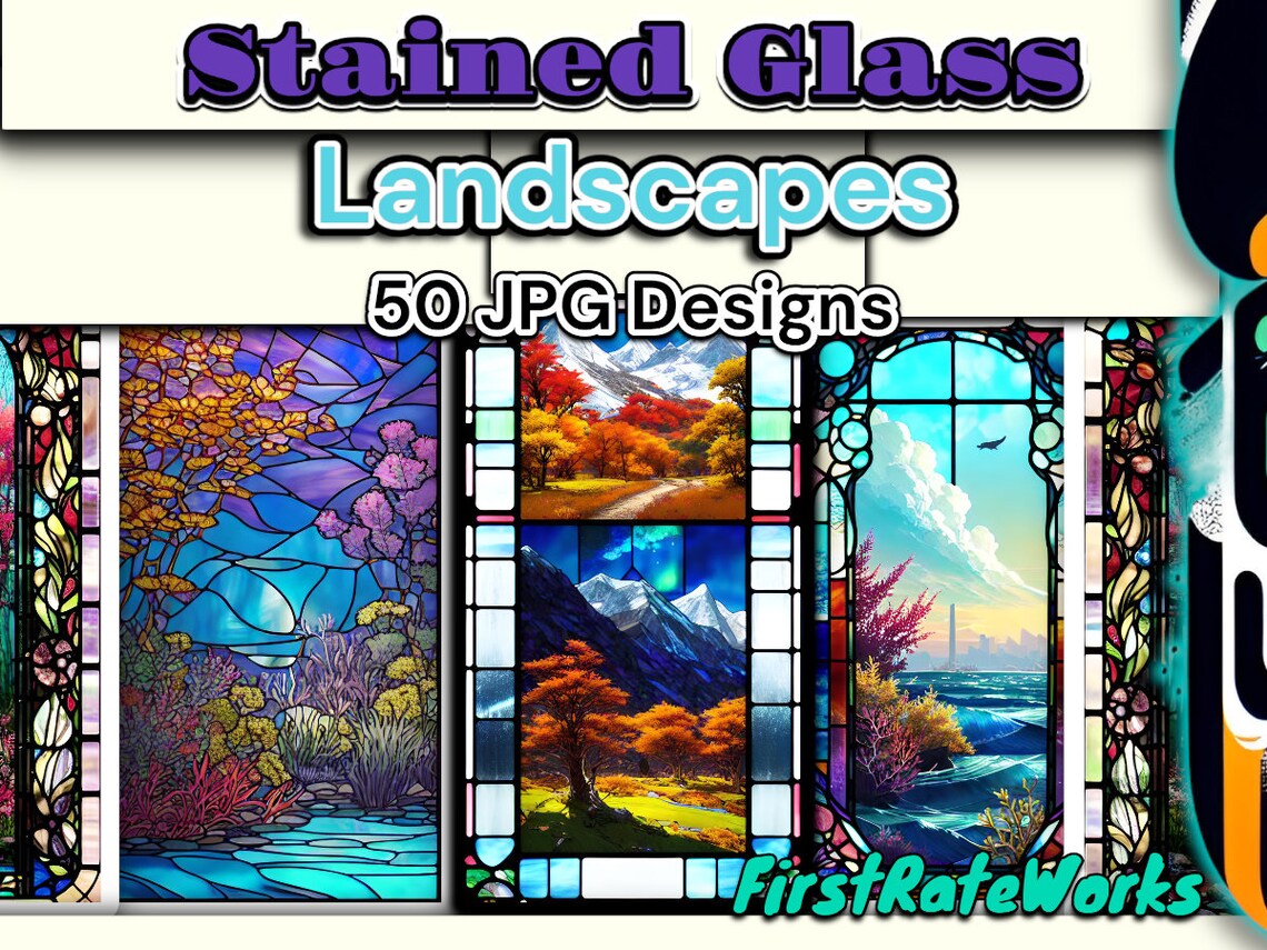Nature Landscape Stained Glass Window Patterns | Cathedral Glass Art ...
