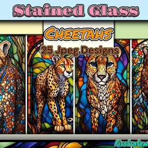 Stained Glass Window Cheetah - Big Cats Animal Pattern | African ...