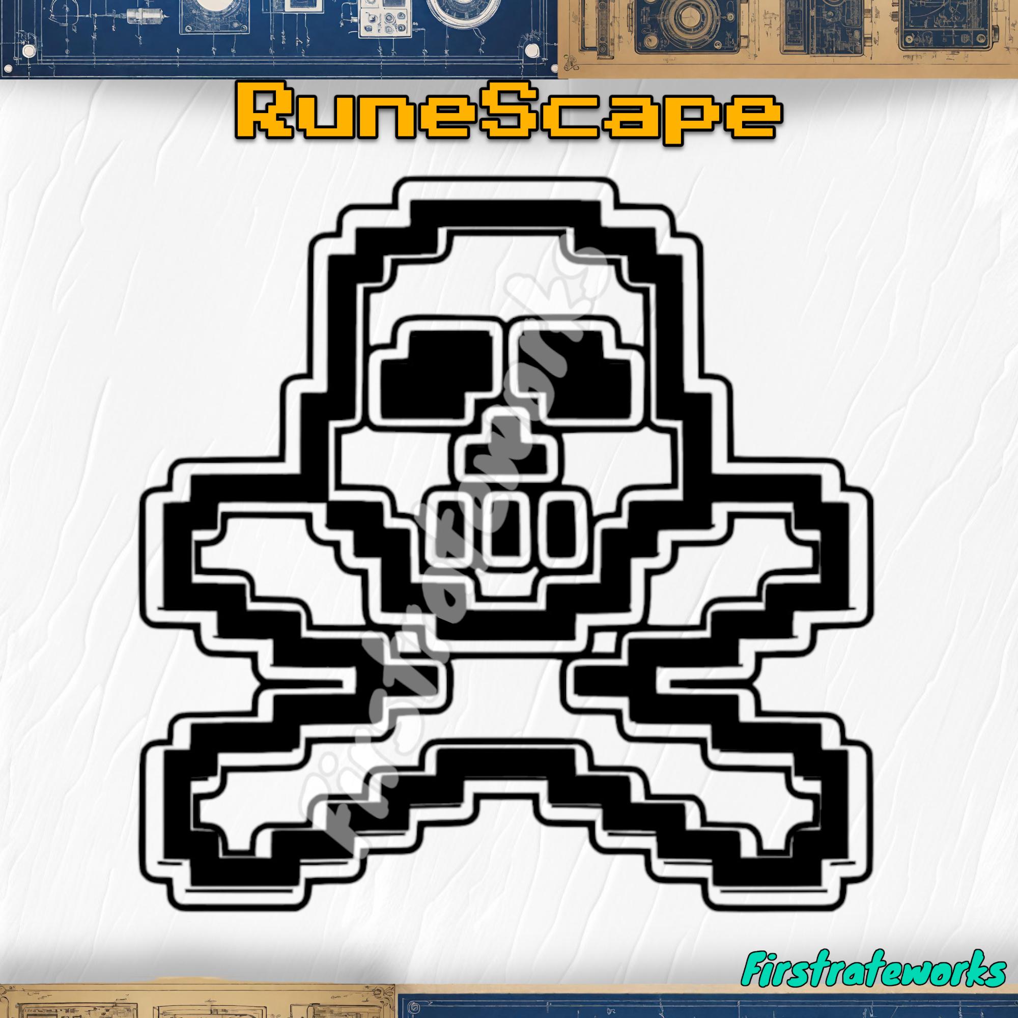Premium OSRS Pk Skull SVG and PNG Files Wilderness Old School Runescape ...