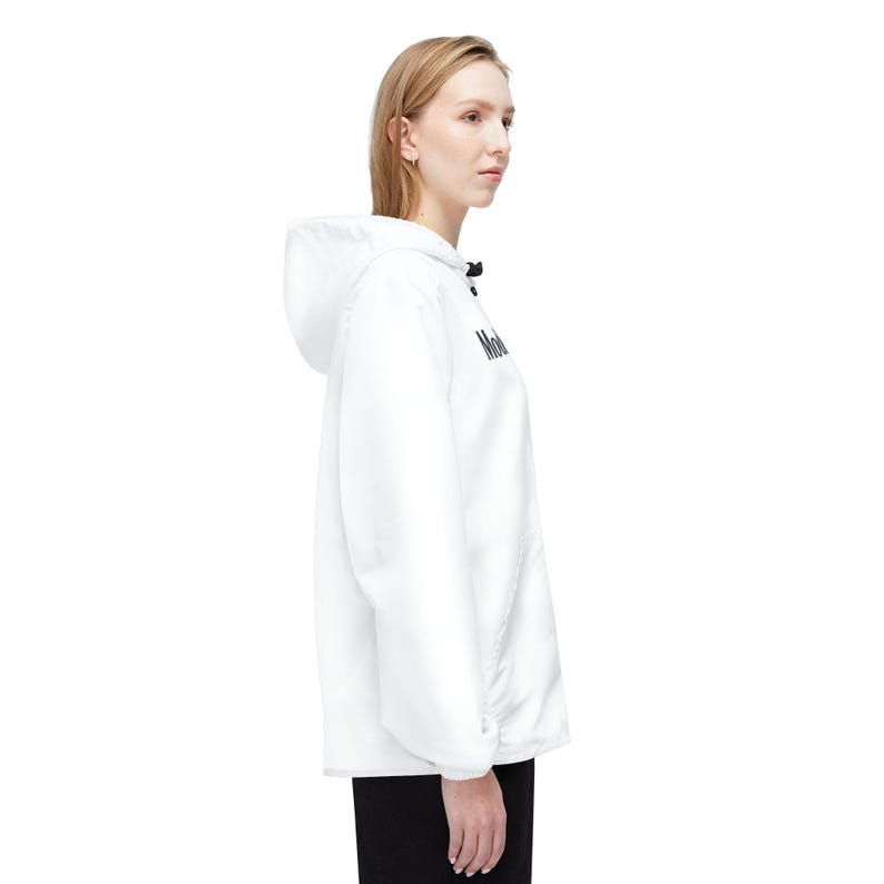 Modelo Logo Windbreaker Jacket | White Hooded Zip Jacket - Etsy