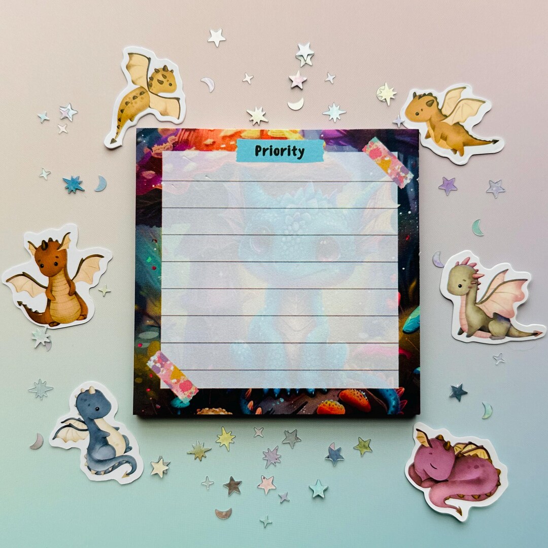Dream Big Dragon Sticky Notes - Etsy