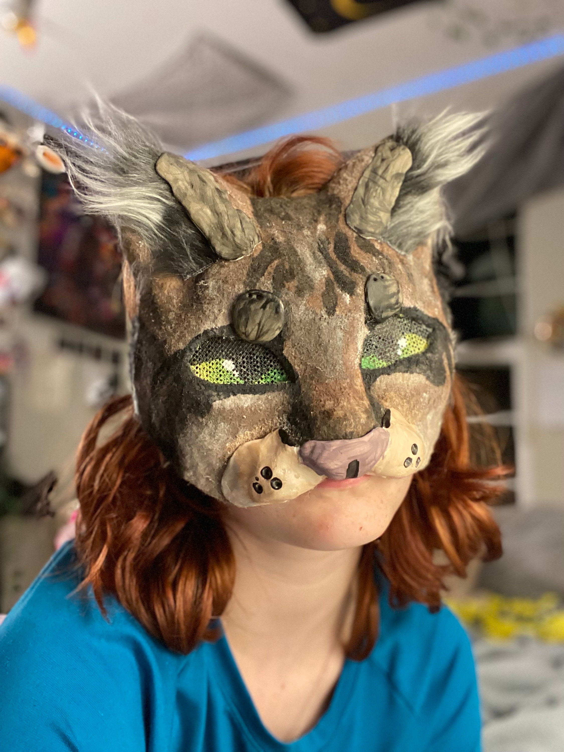 Cartoon Brown Tabby Mask - Etsy