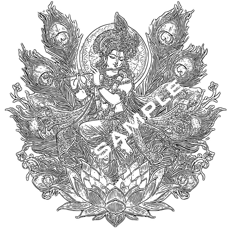 KRI1: Lord Krishna Design-high-quality-digital File Print on Demand and ...