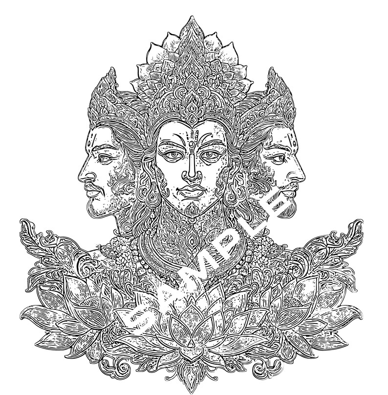 BRA1: Lord Brahma Design-high-quality-digital File Print on Demand and ...