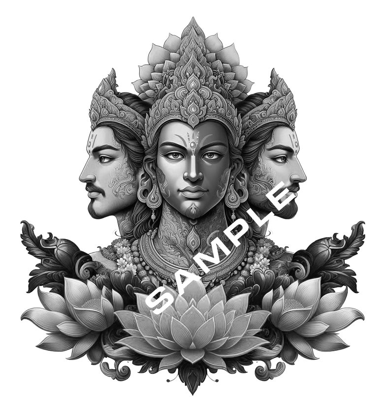 BRA1: Lord Brahma Design-high-quality-digital File Print on Demand and ...