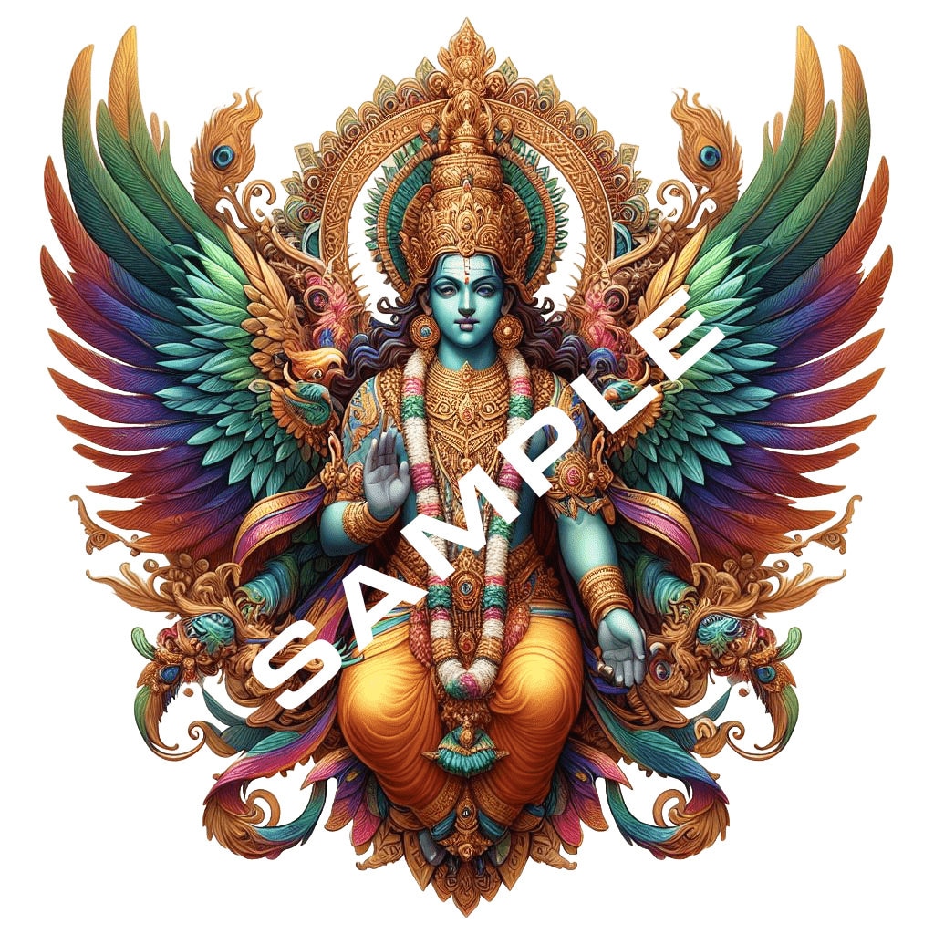 VIS2: Lord Vishnu Design-high-quality-digital File Print on Demand and ...