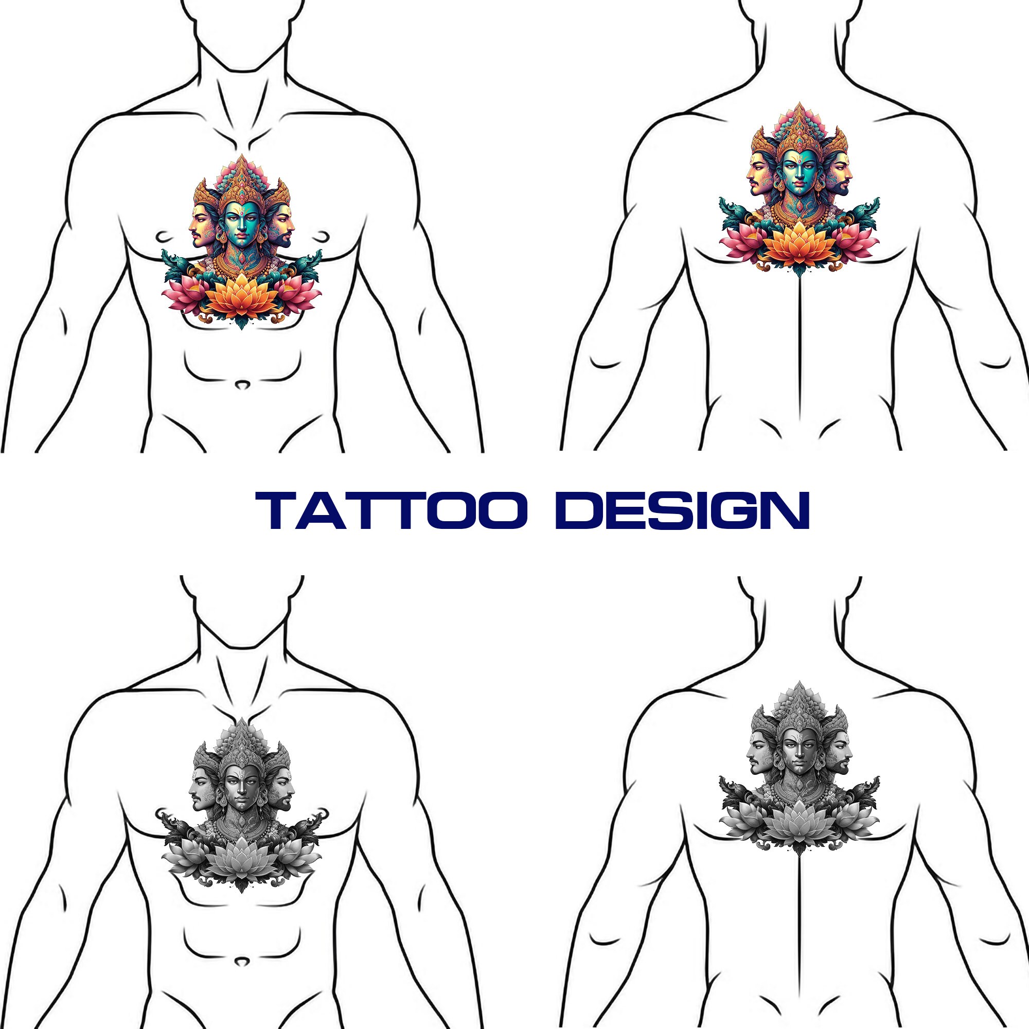 BRA1: Lord Brahma Design-high-quality-digital File Print on Demand and ...