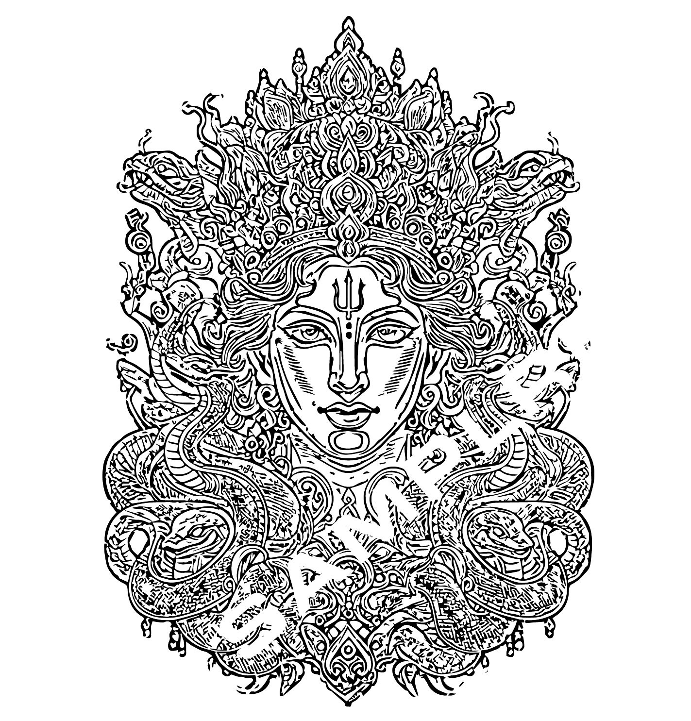VIS1: Lord Vishnu Design-high-quality-digital File Print on Demand and ...